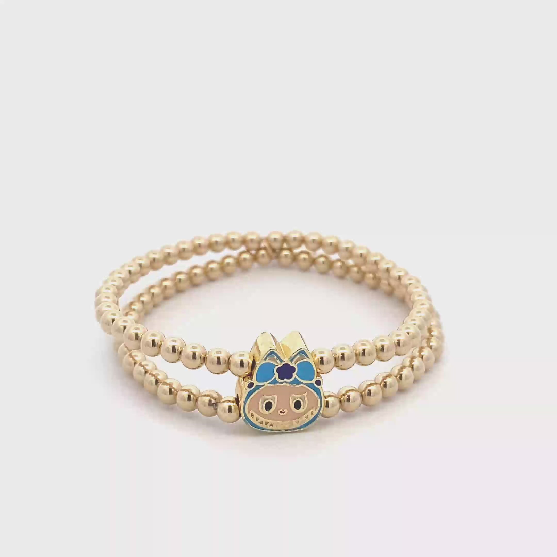 Labubu double row blue gold coloured – PScallme