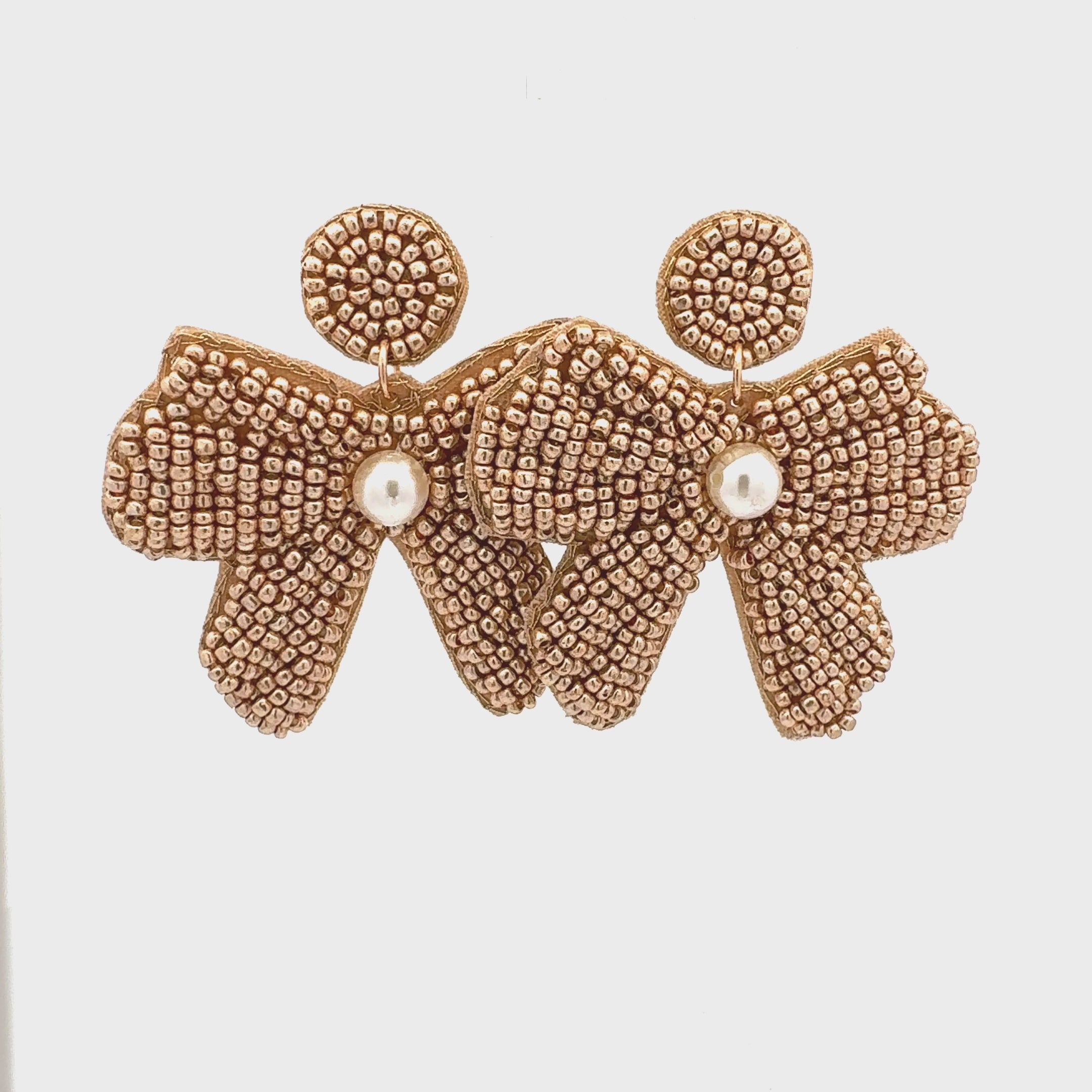 Earrings happy ribbon taupe – PScallme